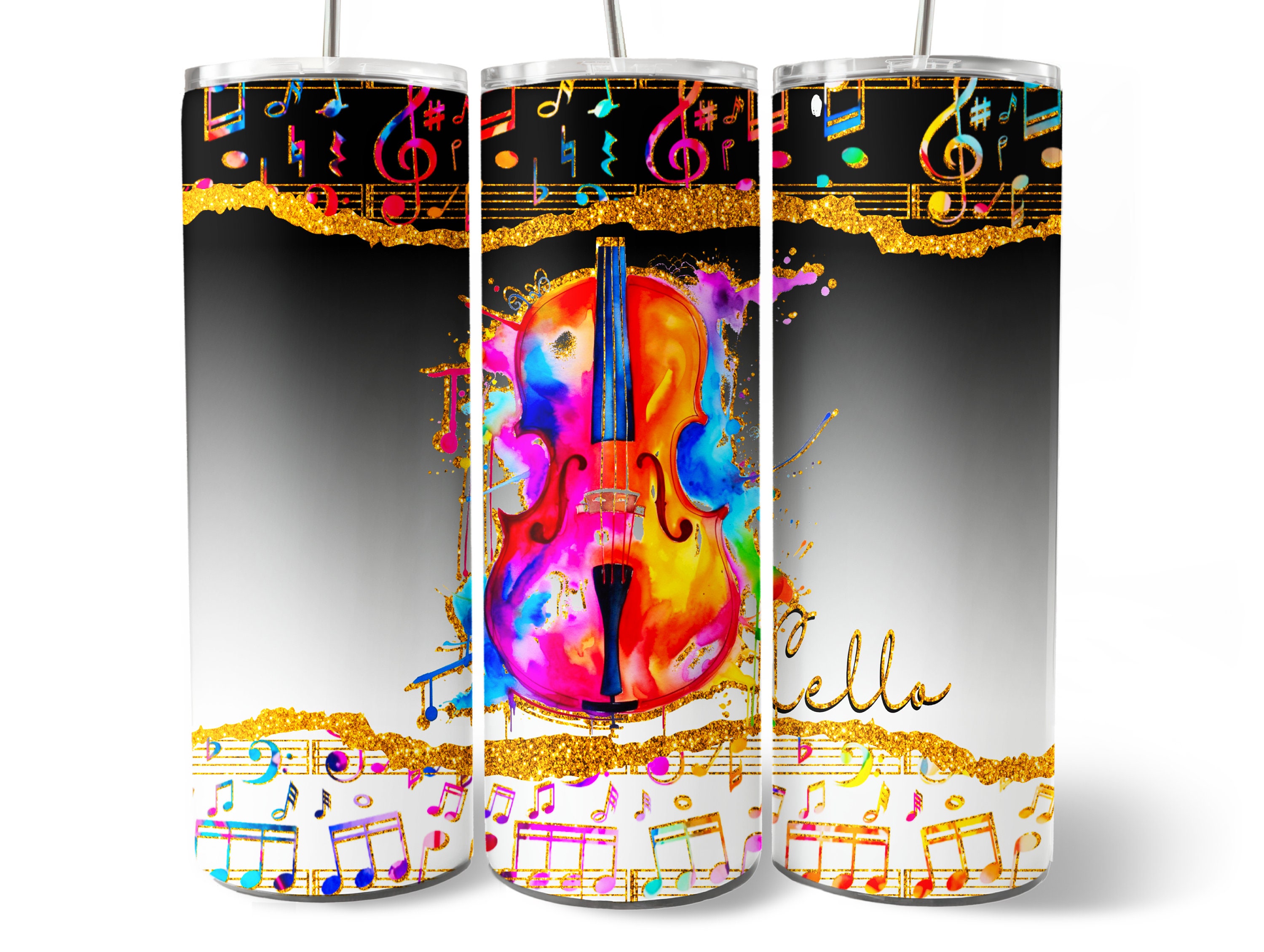 Cello Tumbler Wrap PNG Design Cello Tumbler Wrap 20 Oz Skinny - Etsy