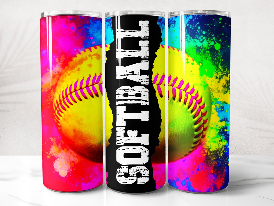 Softball Tumbler Wrap PNG Design, Softball Tumbler Wrap 20 Oz Skinny ...