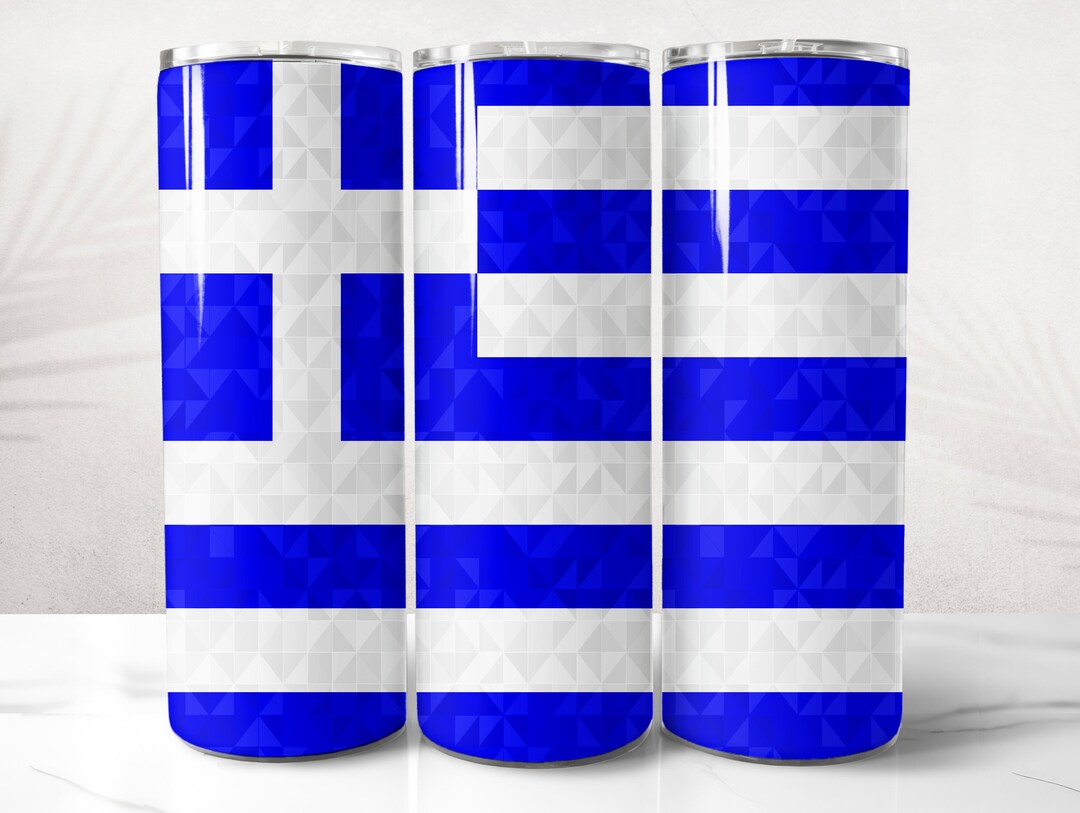 Greece Flag Tumbler Wrap PNG Design, Greek Tumbler Wrap 20 Oz Skinny ...