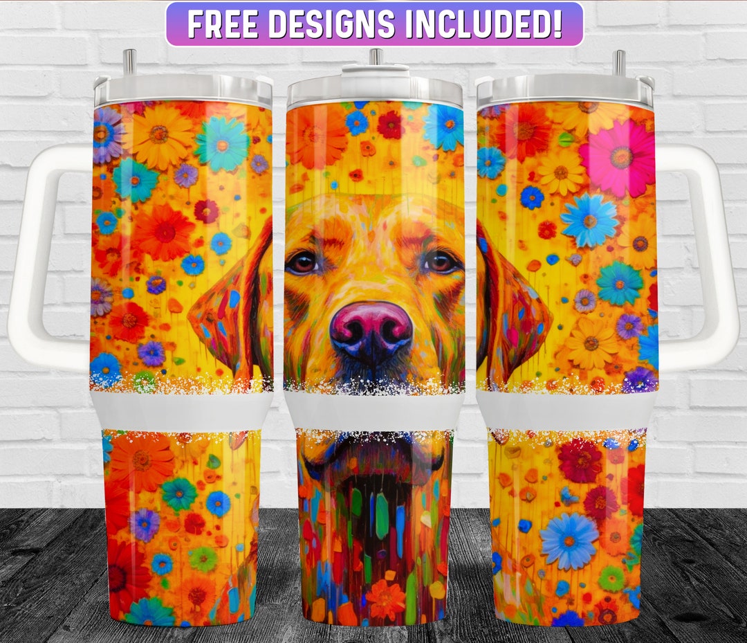 Labrador Dog 40oz Tumbler Wrap PNG Design, Labrador Dog 40oz Quencher ...