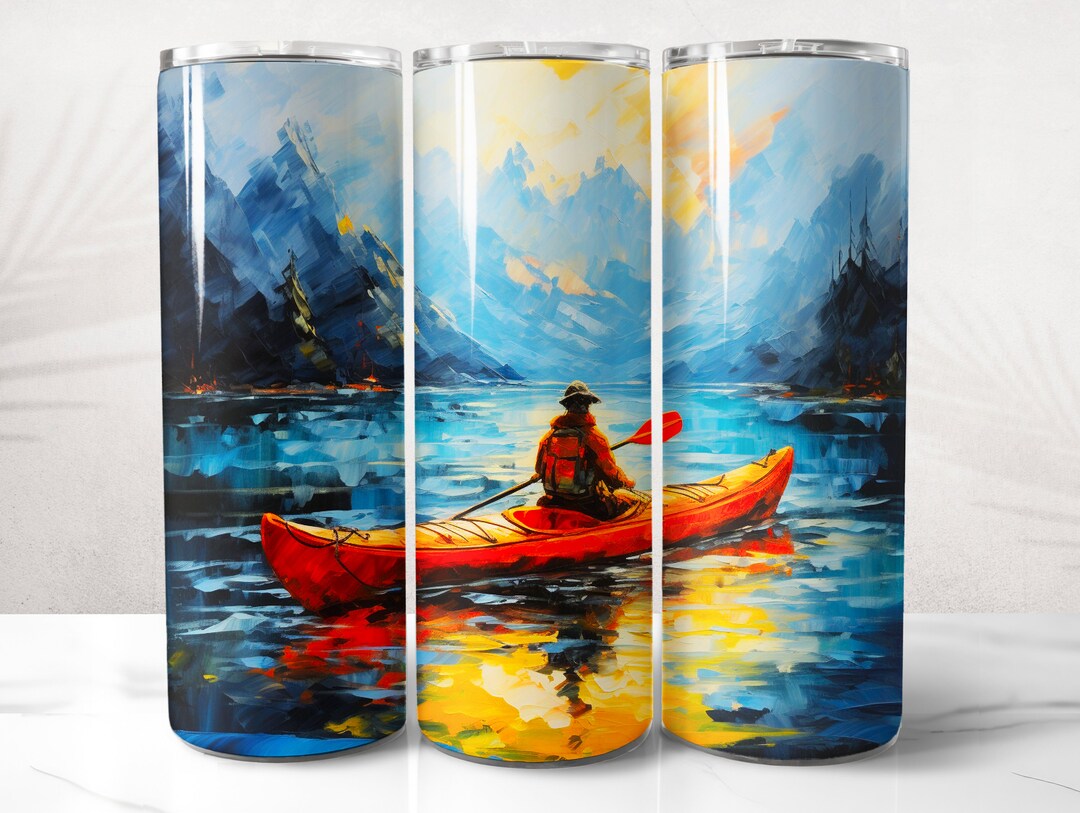 Kayak Tumbler Wrap PNG Design, Kayak Tumbler Wrap 20 Oz Skinny Tumbler ...