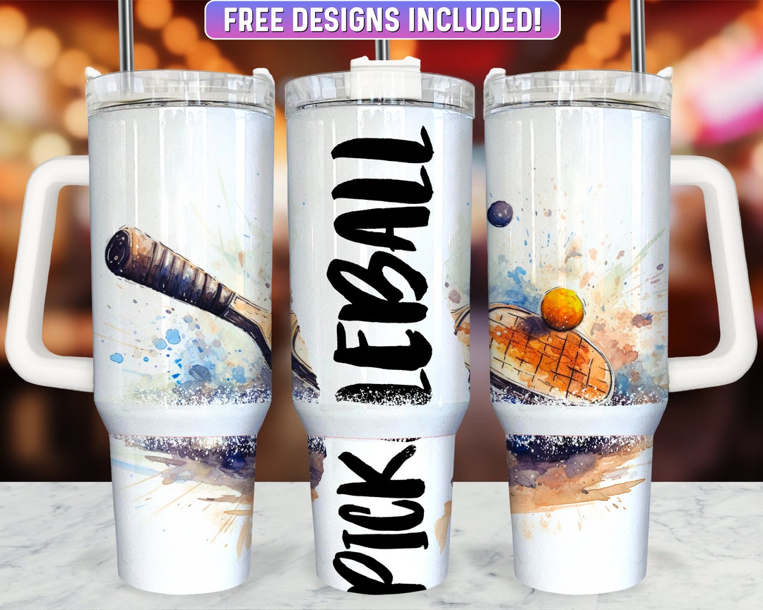 Pickleball 40oz Tumbler Wrap PNG Design, Pickleball 40oz Quencher ...