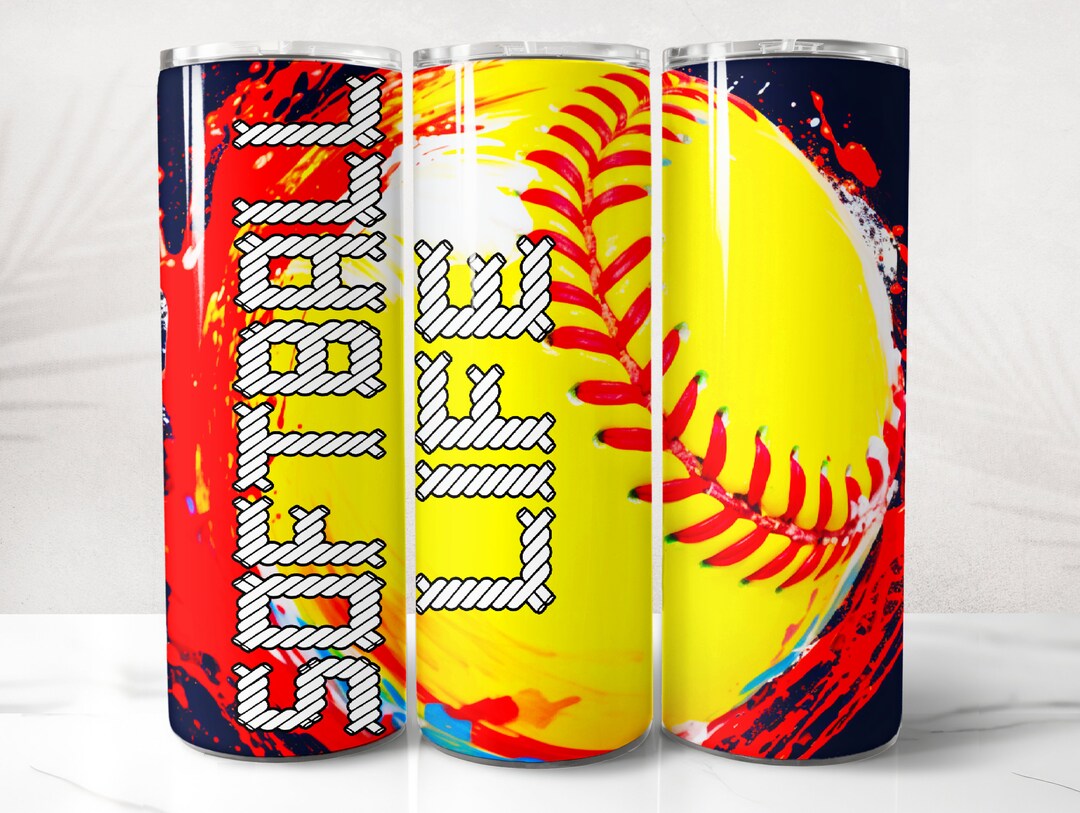 Softball Tumbler Wrap PNG Design, Softball Tumbler Wrap 20 Oz Skinny ...
