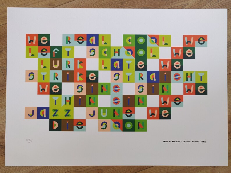 Typographic Poster Print Poem A2 on 250gr Paper edition of - Etsy