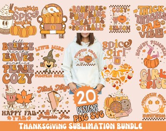 Retro Fall Bundle SVG PNG, Thanksgiving Svg, Fall Vibes Svg, Trendy Svg ...