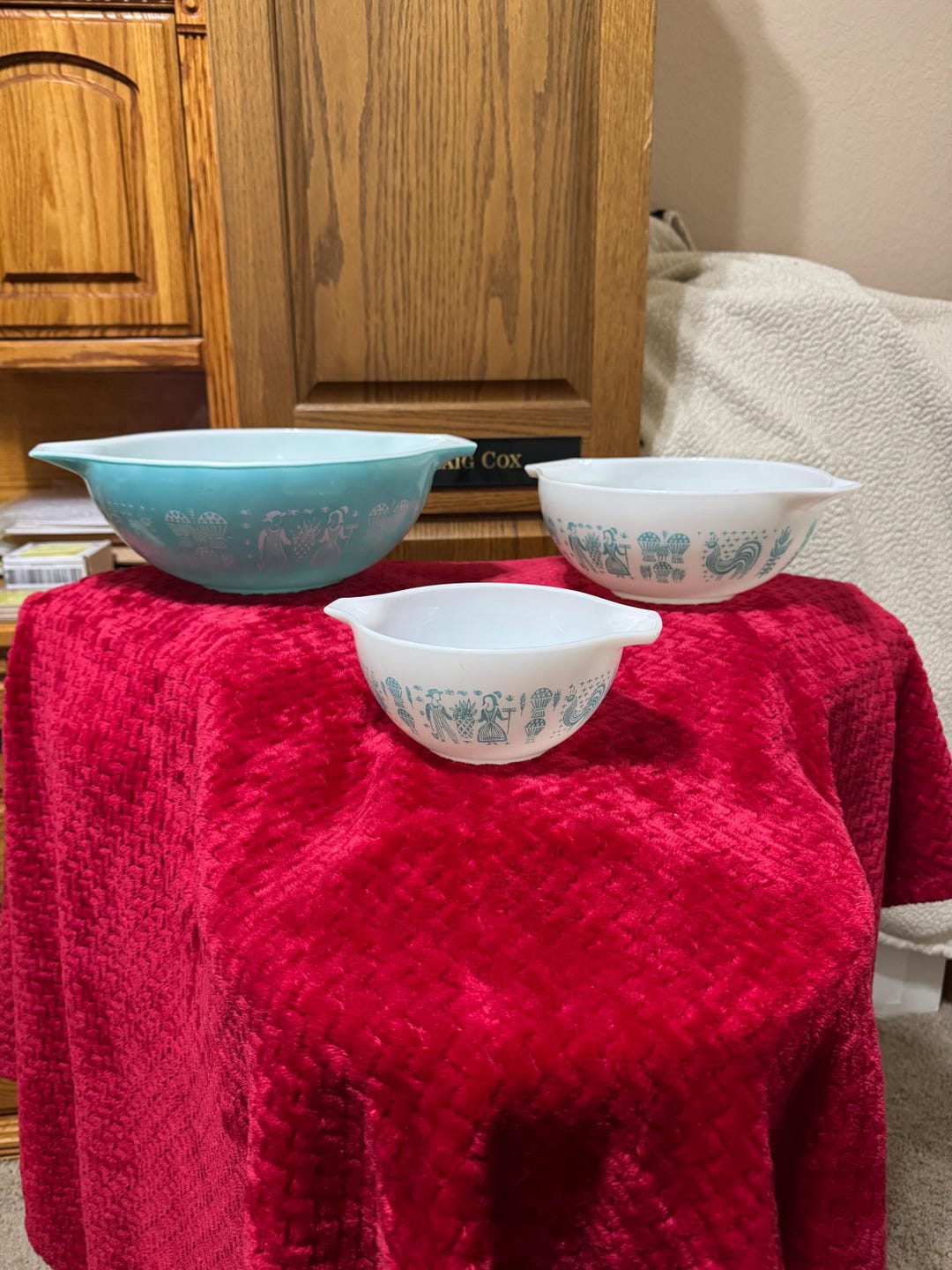 Vintage Pyrex Amish Butterprint Mixing Bowl Set – 3 Piece Set (#441 ...