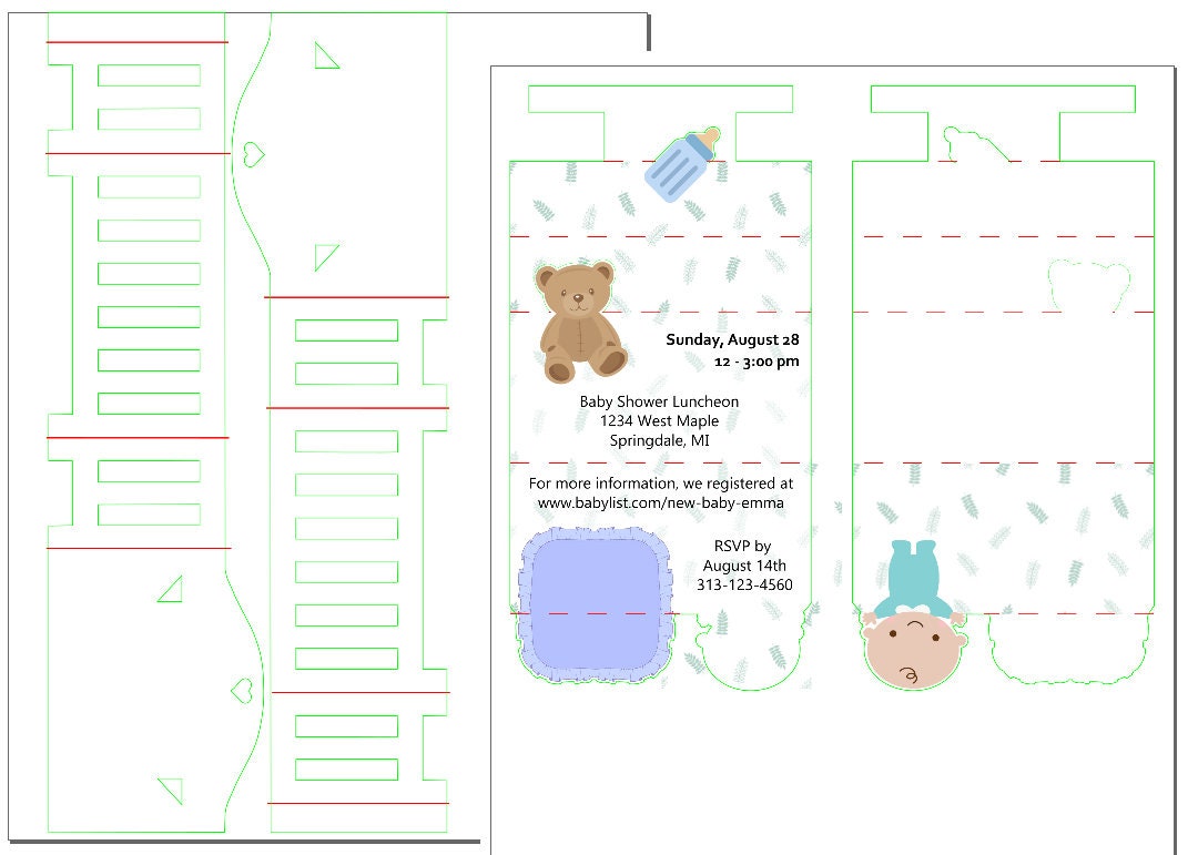 Baby Crib Popup Card - Customizable SVG Download - Etsy
