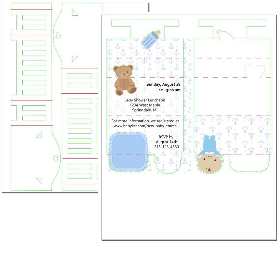 Baby Crib Popup Card - Customizable SVG Download - Etsy
