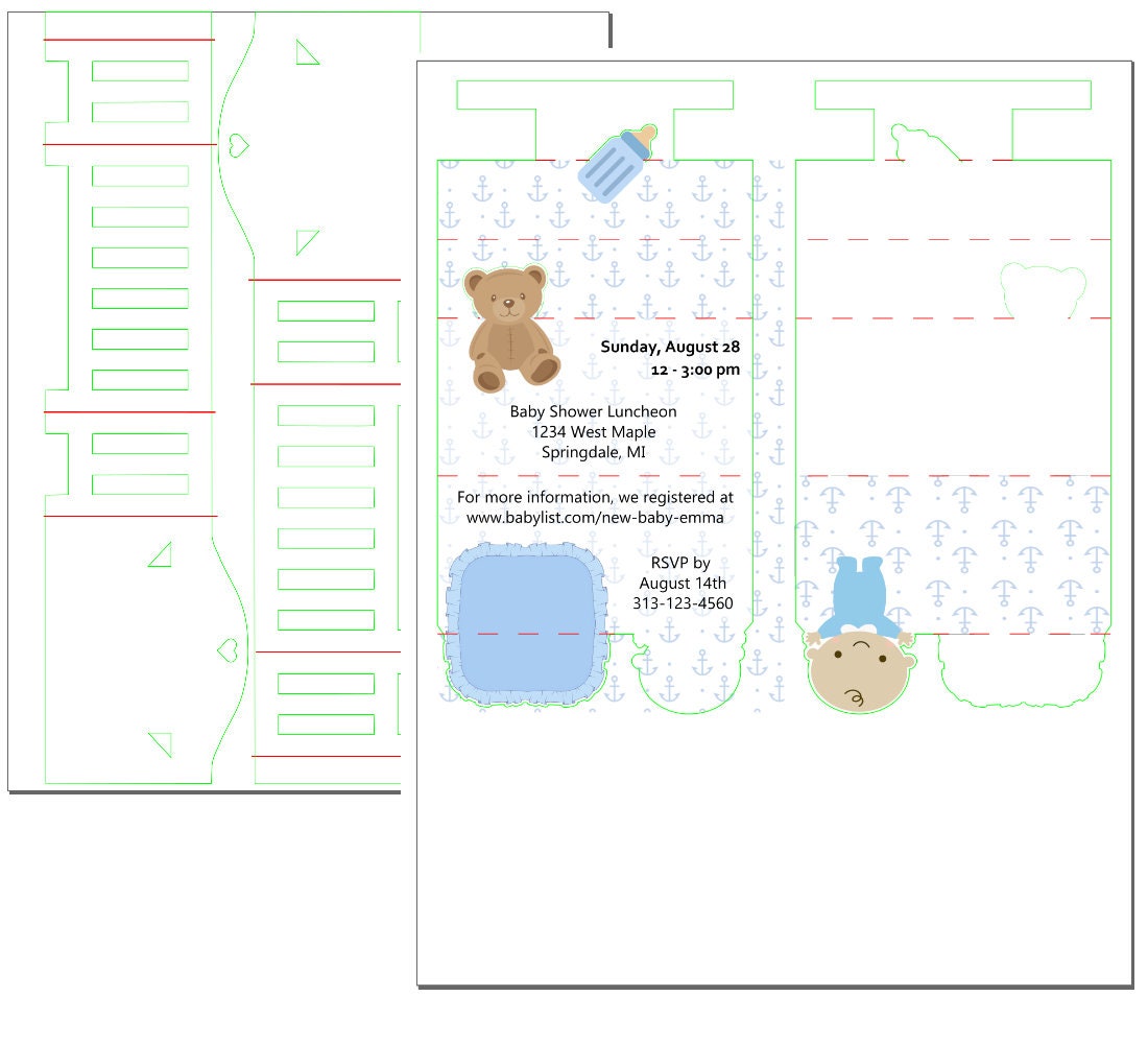 Baby Crib Popup Card - Customizable SVG Download - Etsy