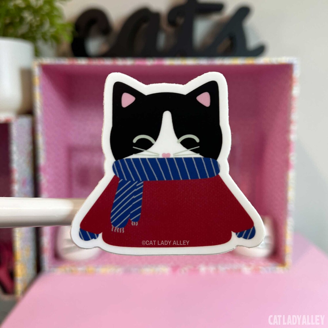 Tuxedo Cat Sticker - Sweater Weather Kitty - Etsy