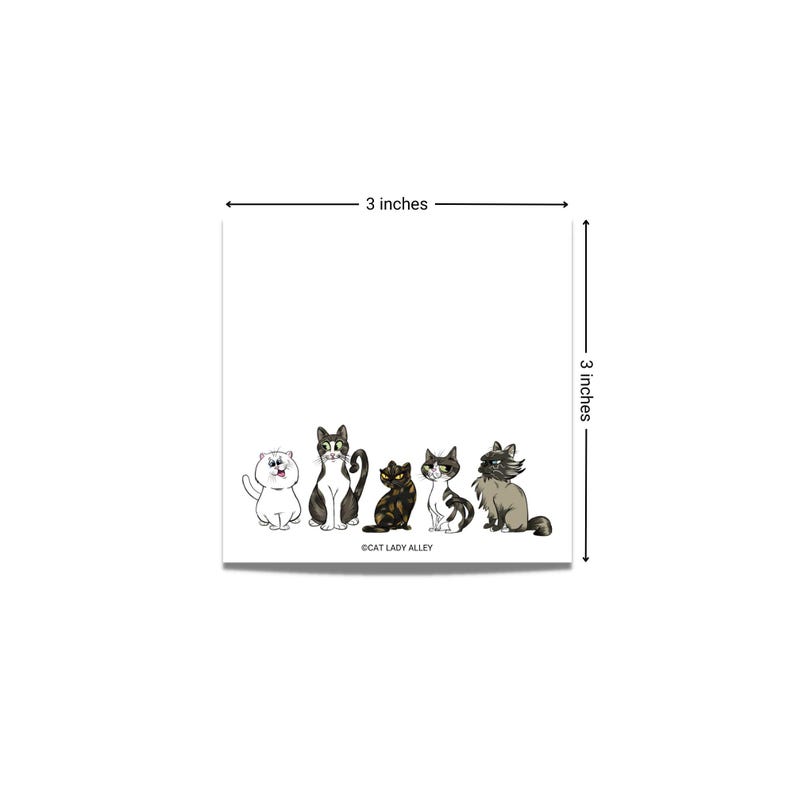 Illustrated Cat Sticky Note | 50 Sheets - Etsy