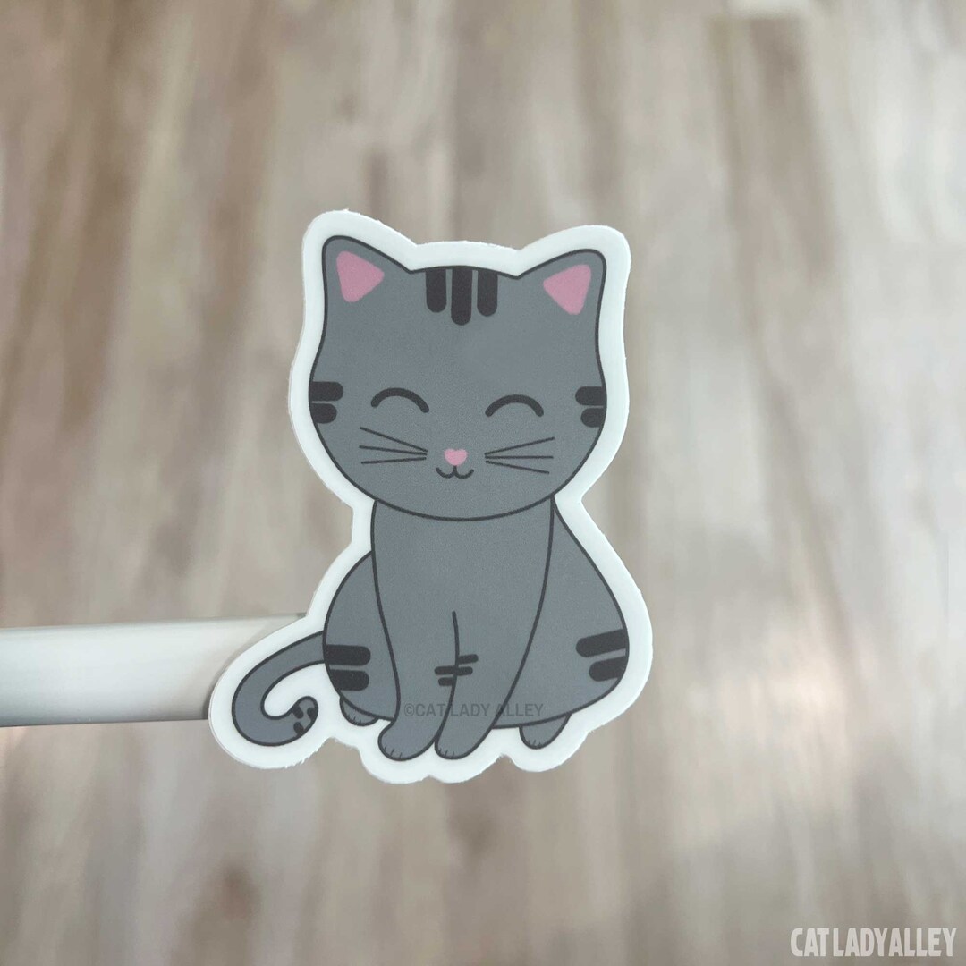 Gray Tabby Cat Sticker - Etsy