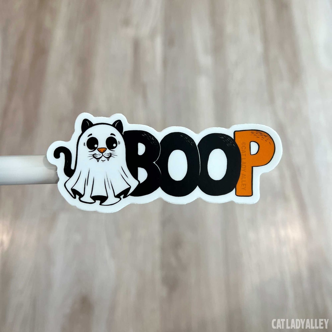 Ghost Cat BOOP Sticker - Etsy