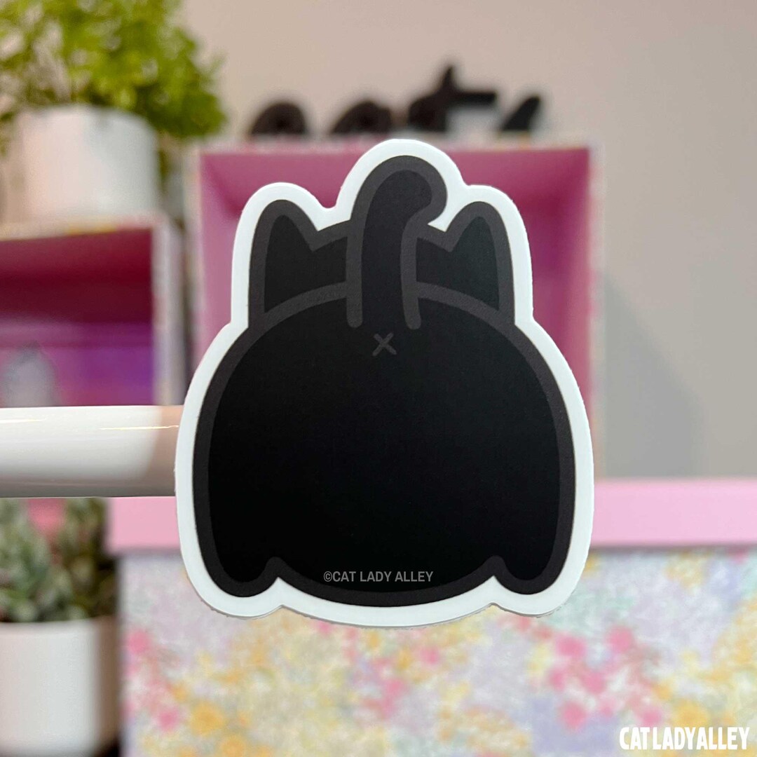 Kitty Bum Black Cat Sticker - Etsy