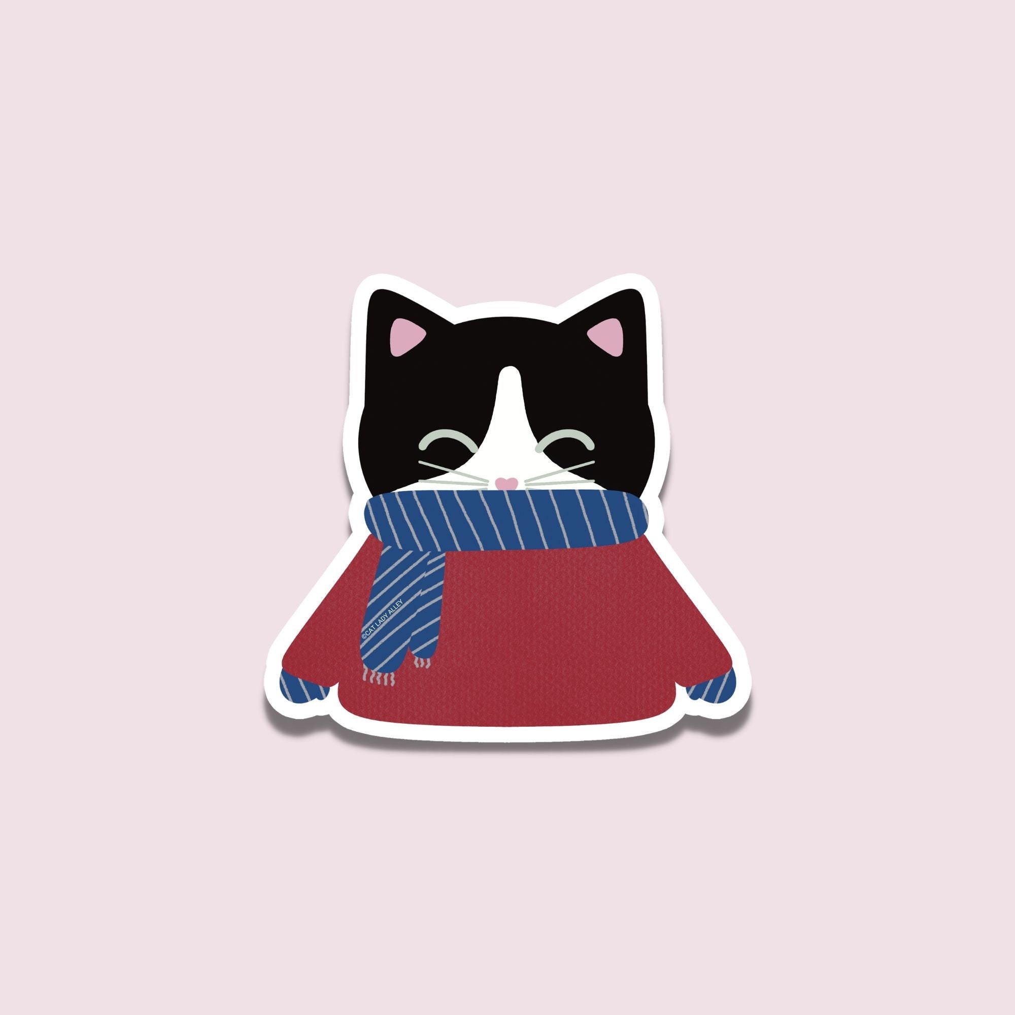 Tuxedo Cat Sticker - Sweater Weather Kitty - Etsy