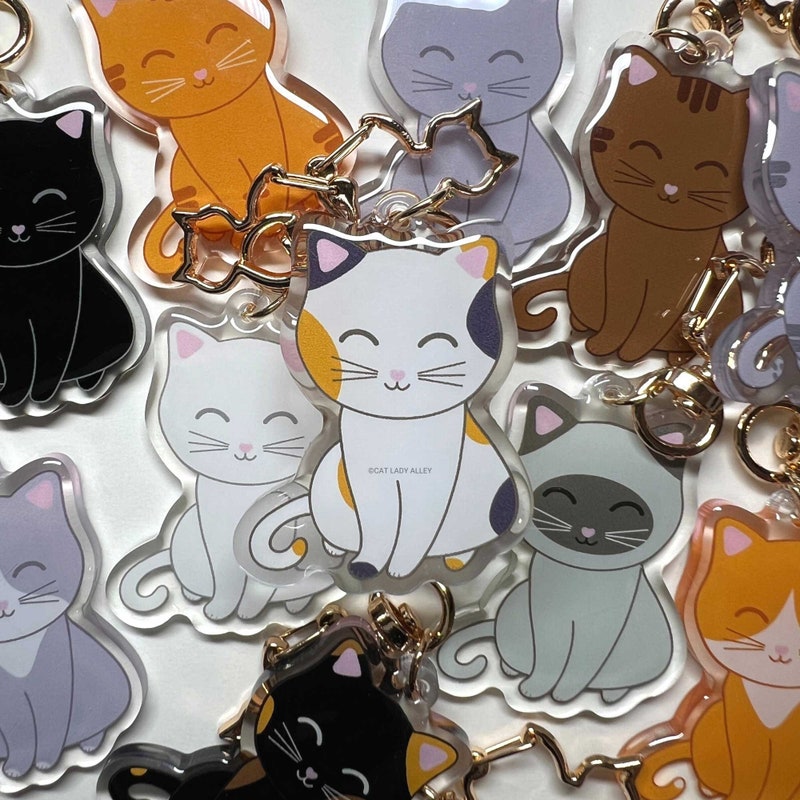 Calico Cat Keychain - Etsy