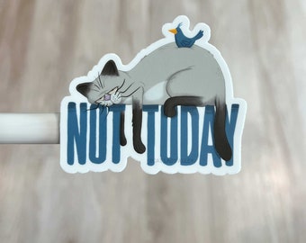 Not Today Cat Sticker - Etsy
