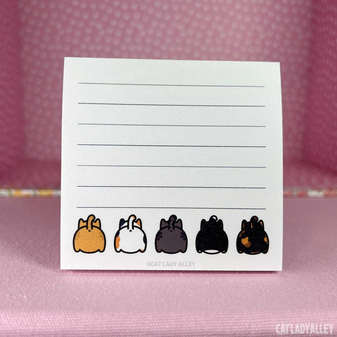 Kitty Bum Bum Sticky Note | 50 Sheets - Etsy