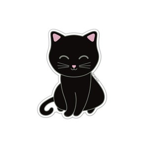 Black Cat Sticker - Etsy