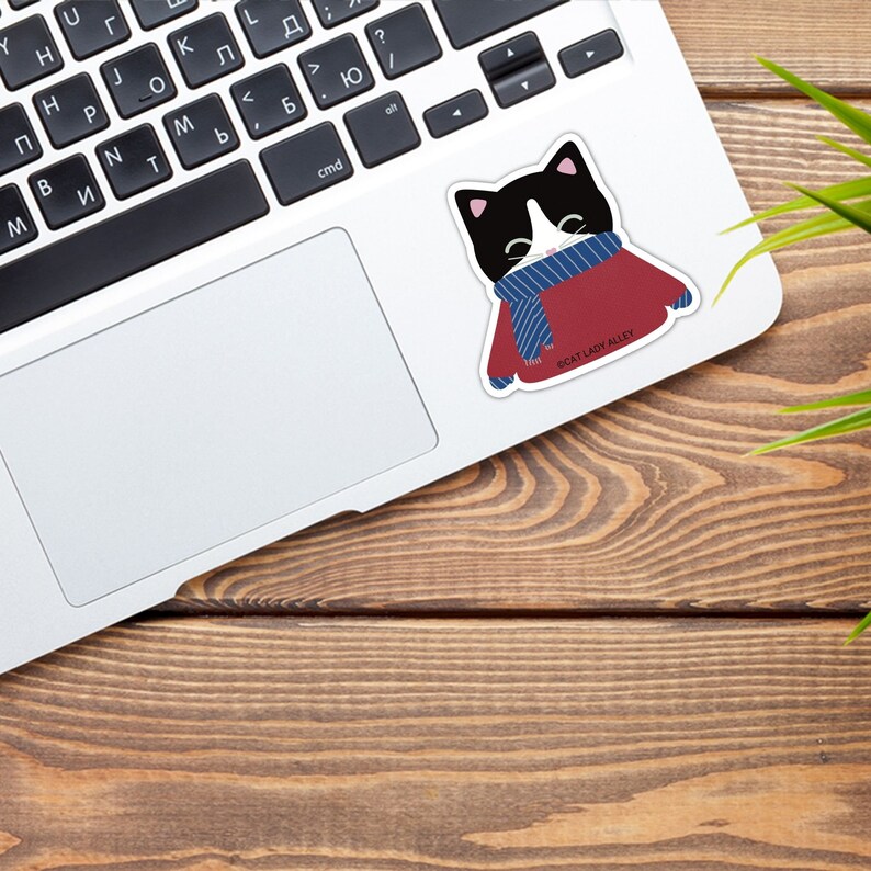 Tuxedo Cat Sticker - Sweater Weather Kitty - Etsy