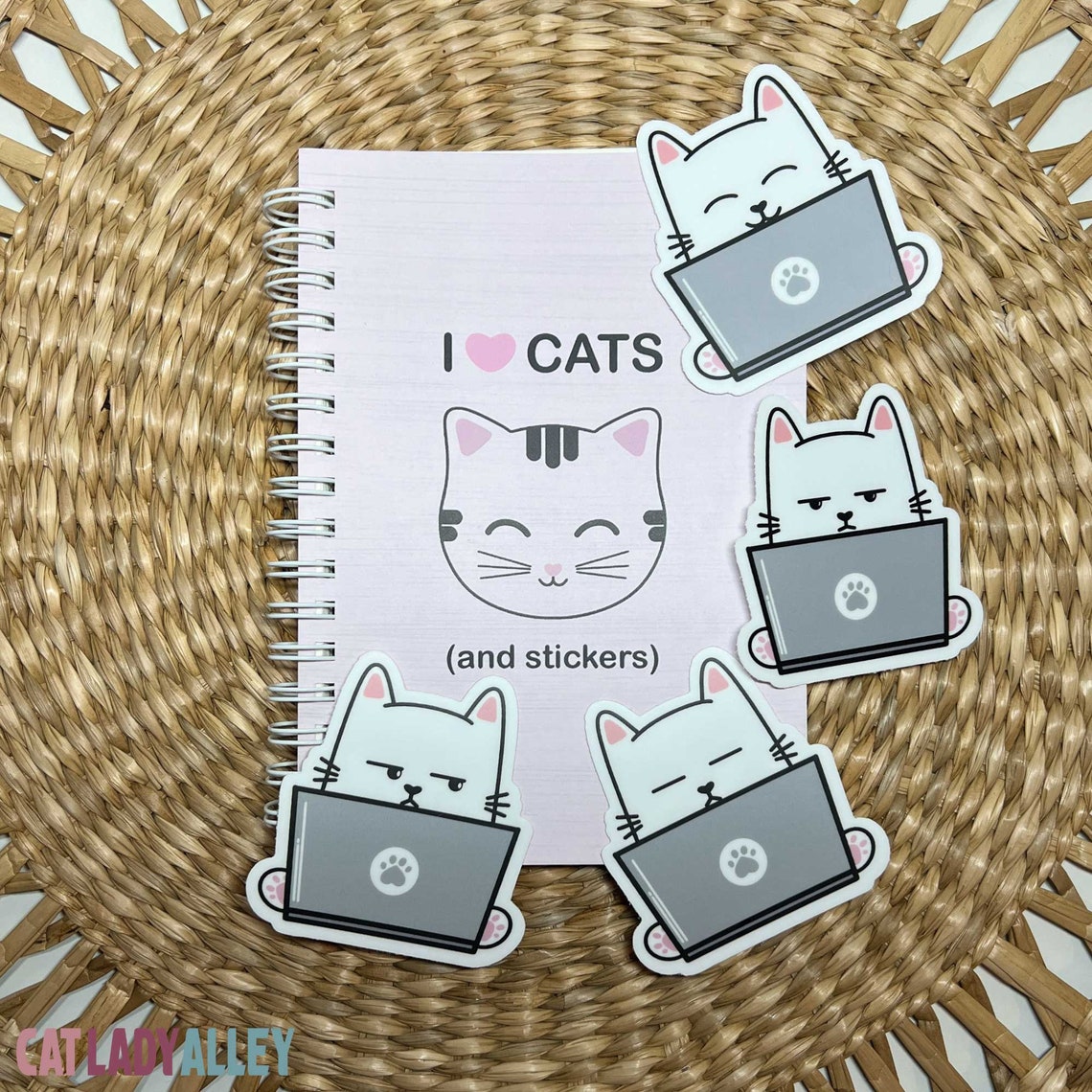 Over-it Cat on Laptop Sticker - Etsy