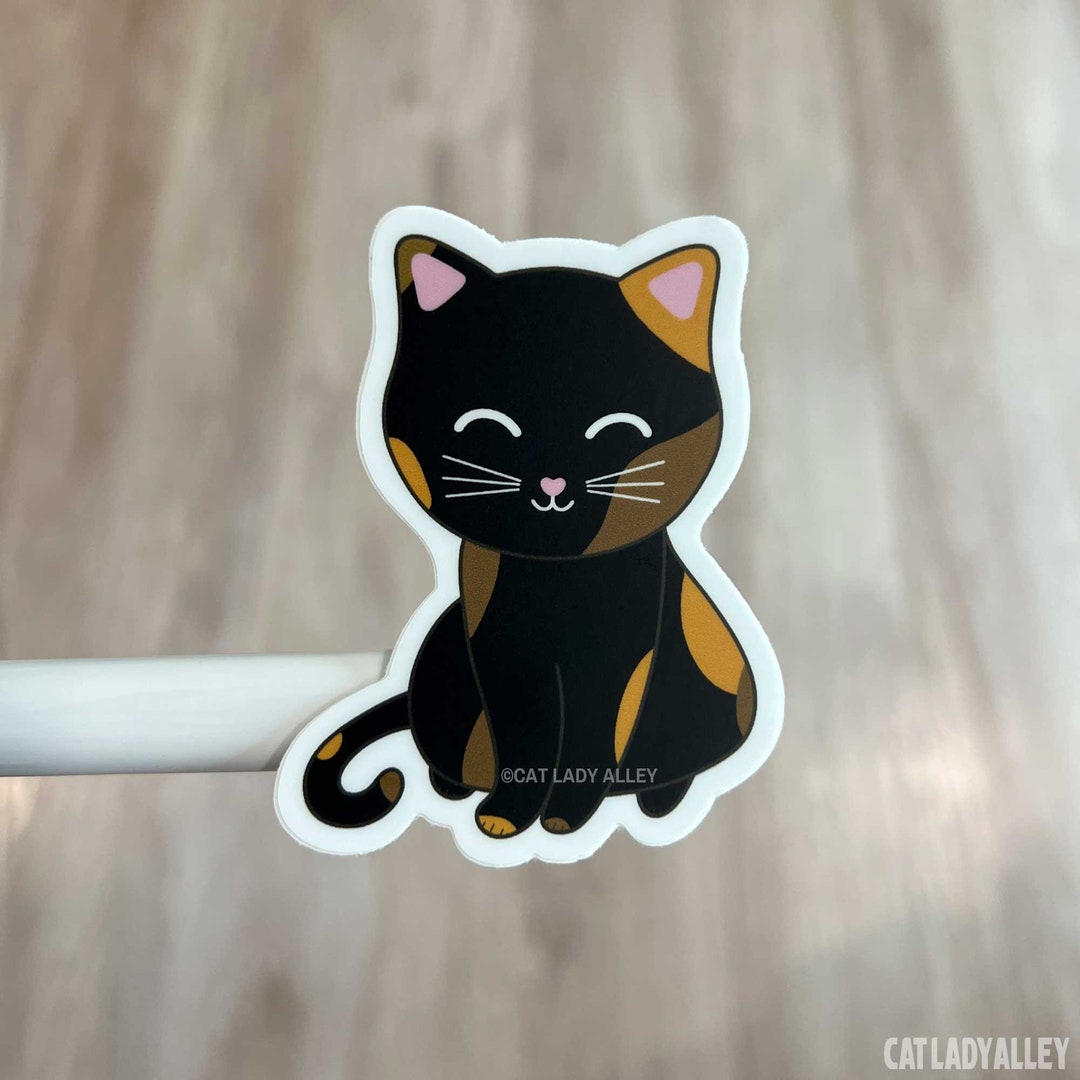 Tortie Cat Sticker - Etsy