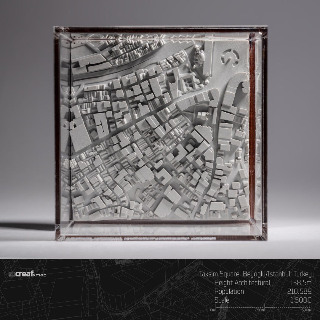Taksim Square, Istanbul Turkey 3D City Map – Exquisite 8K SLA Printed ...