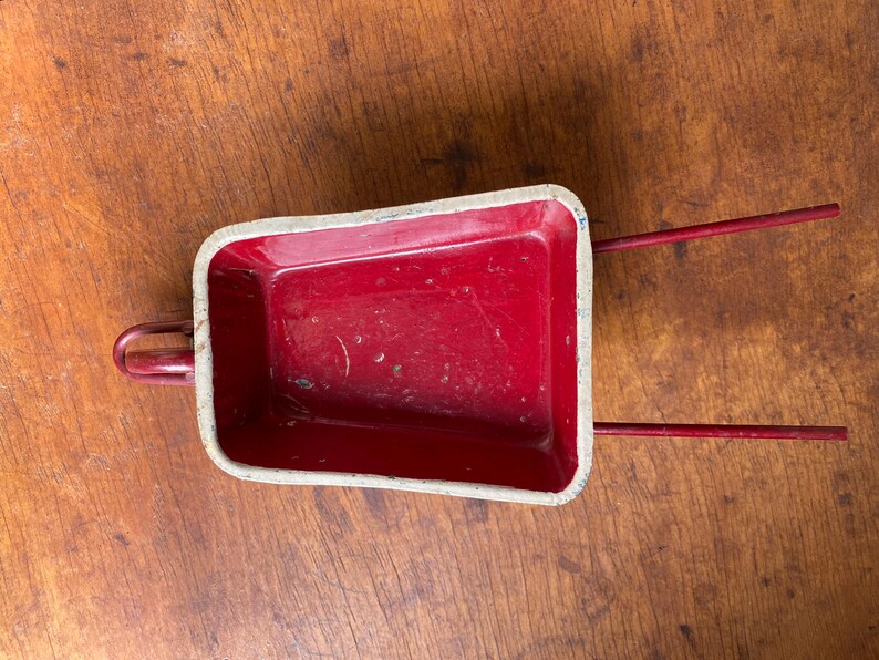 Antique Children’s Wheelbarrow Toy | Vintage Cream and Red Wheelbarrow ...