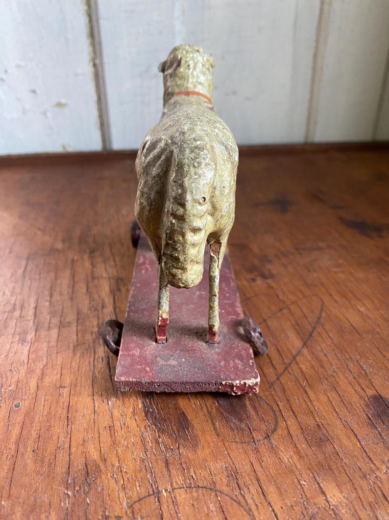 Antique German Paper Mache Stick Leg Sheep Toy | Primitive Folk Art ...