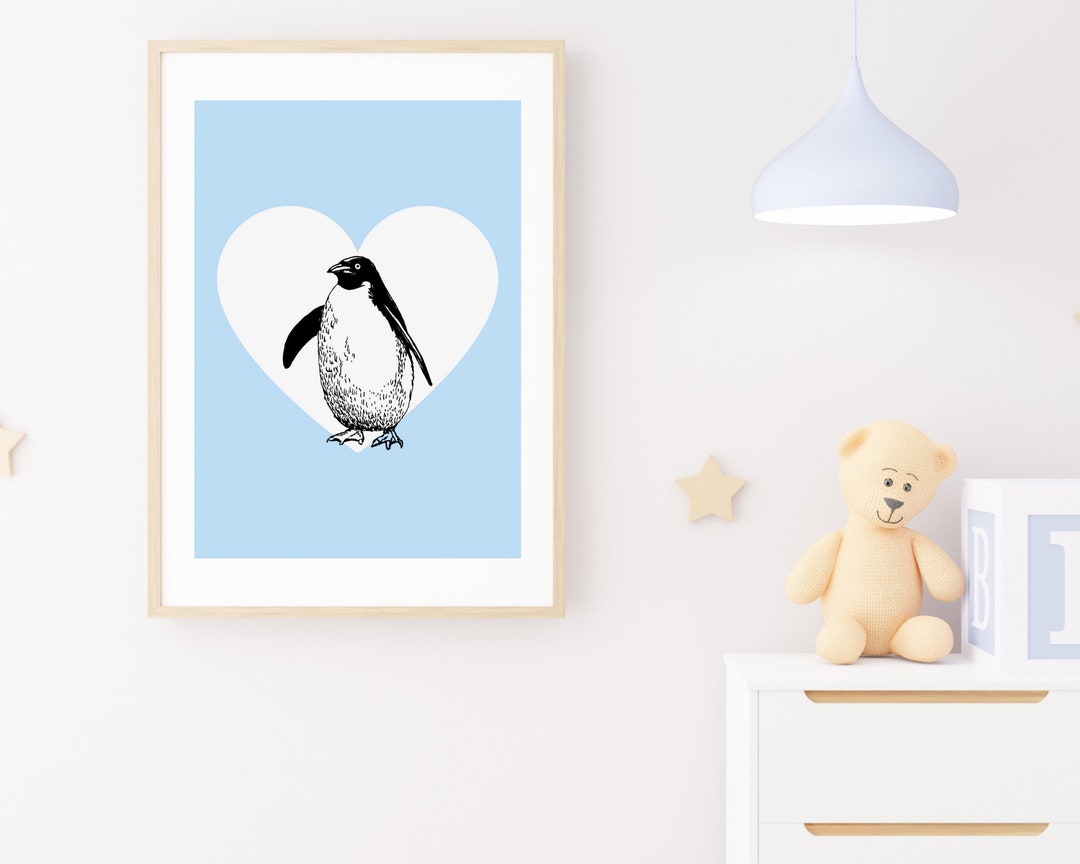 Penguin Art Print Nursery Wall Décor Kids Bedroom Penguin - Etsy