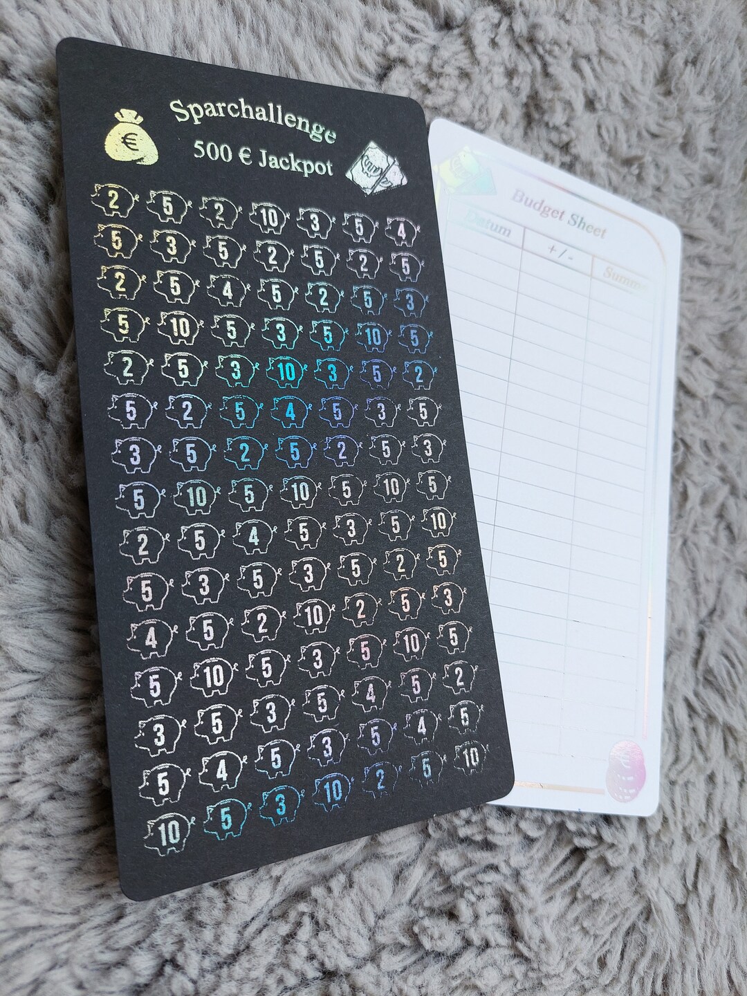 A5 500 Euro Challenge NEXT LEVEL for the A5 Budget Binder on Elegantly Foiled Black Paper With a ...