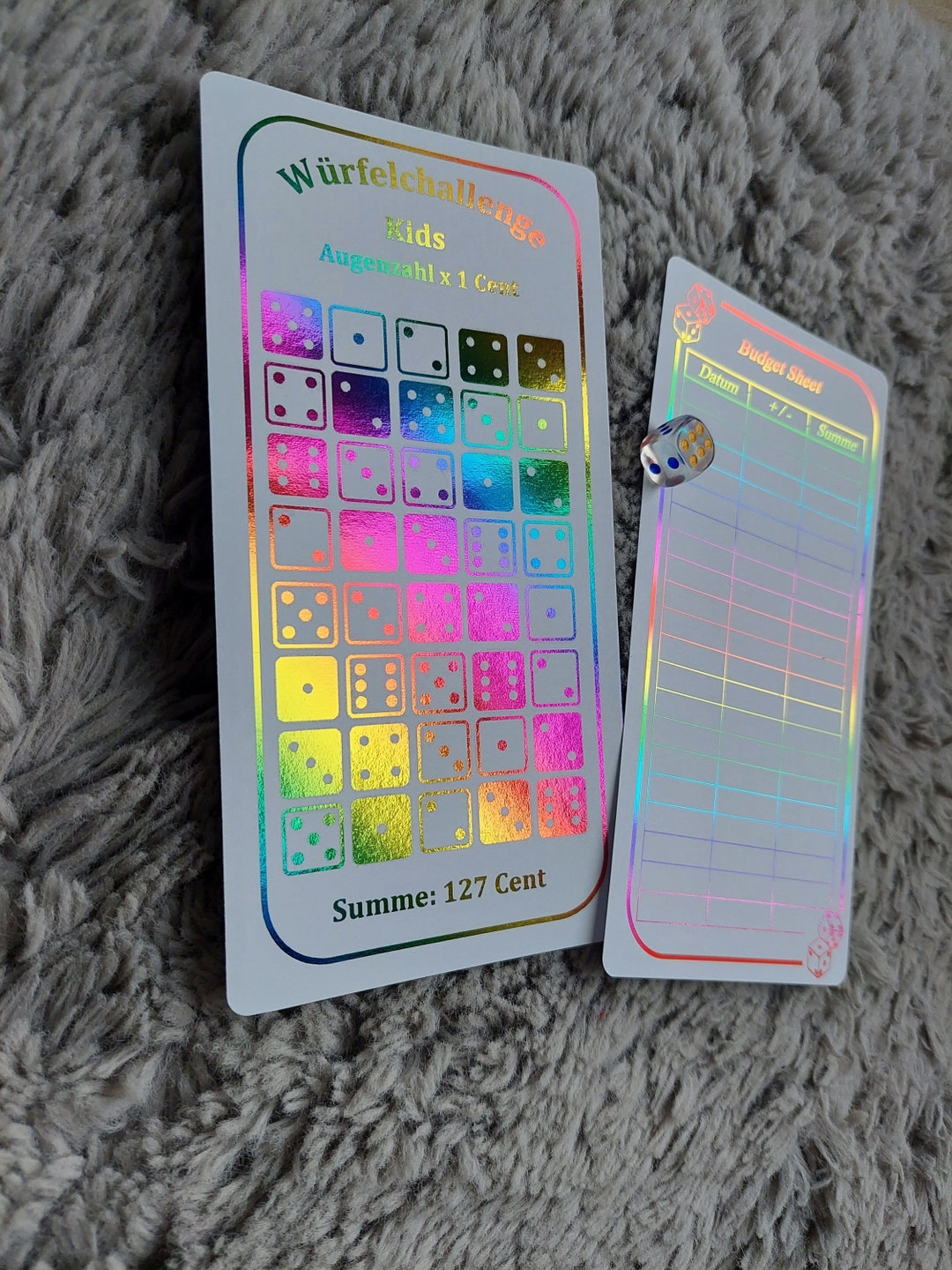 Dice Saving Game Kids for the A6 Budget Binder, Elegantly Foiled With ...