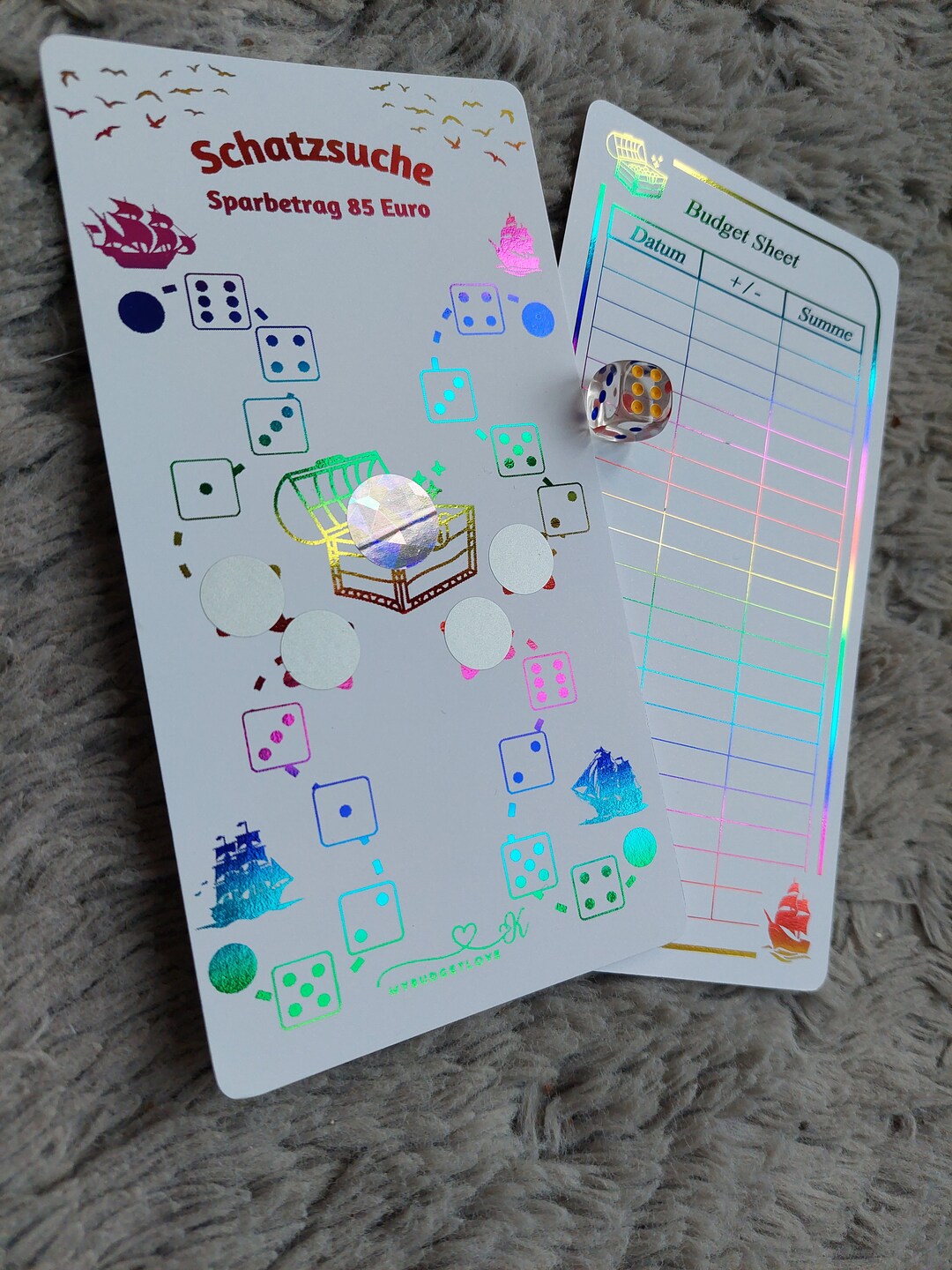 Treasure Hunt Scratch Dice Challenge for the A6 Budget Binder ...