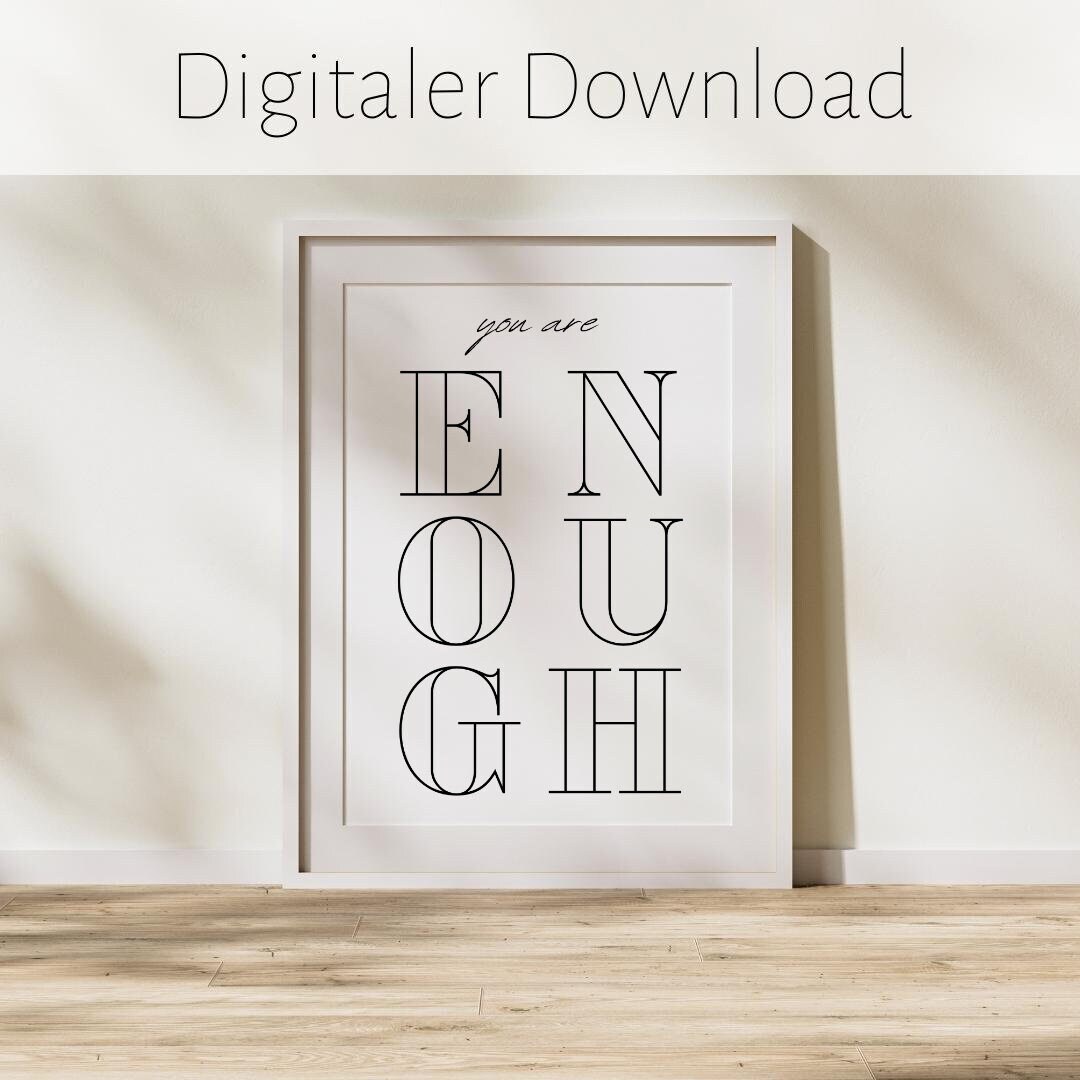 You Are Enough Poster Digital Download Christian Print Wall Decor for ...