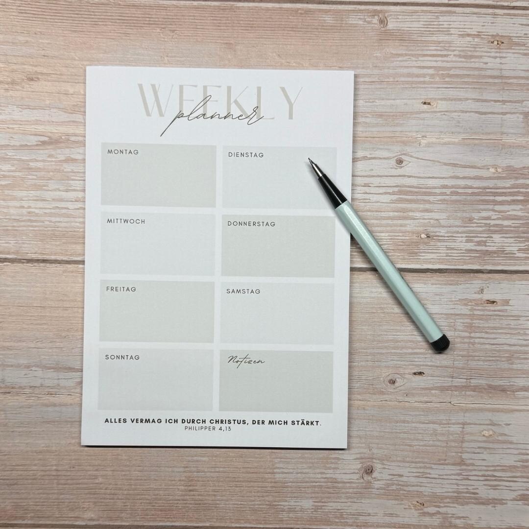 Christian Weekly Planner With Bible Verse, Weekly Planner - Etsy