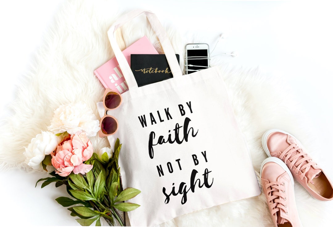 Cloth Bag Walk by Faith Not by Sight Christian Jute Bag - Etsy