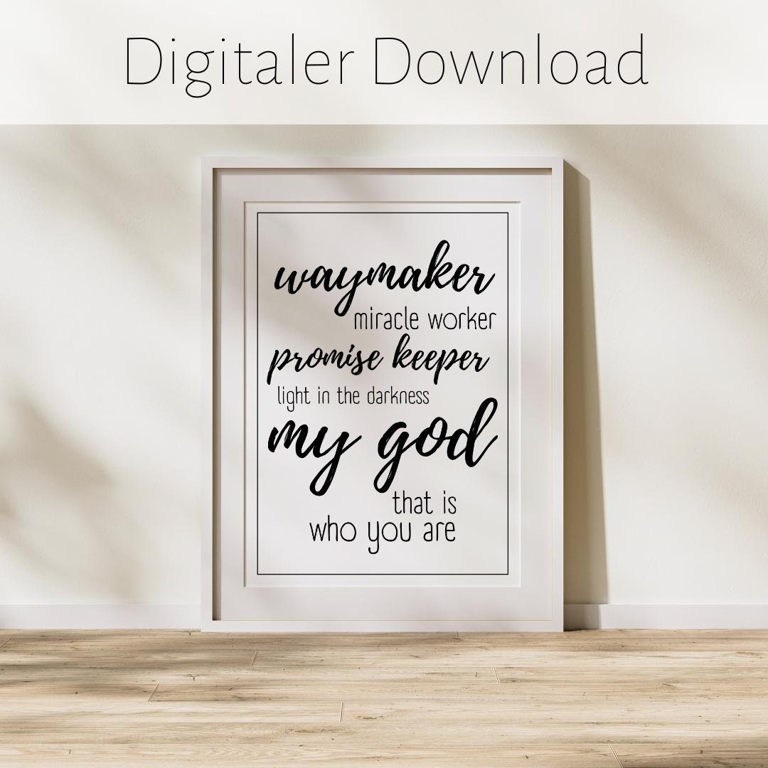 Poster Waymaker Digital Download Christian Print That's God to Us - Etsy