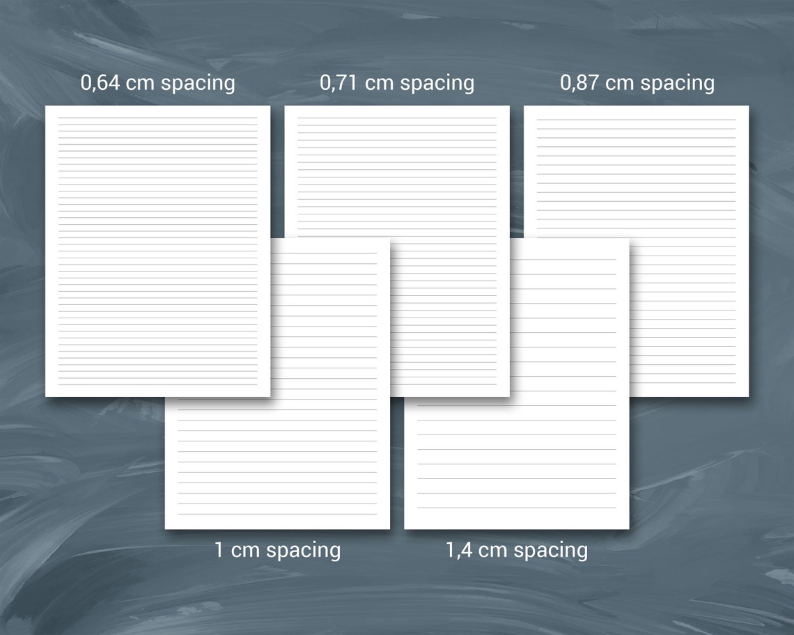 Printable Lined Paper PDF, Narrow Ruled Paper, Wide Ruled Paper ...