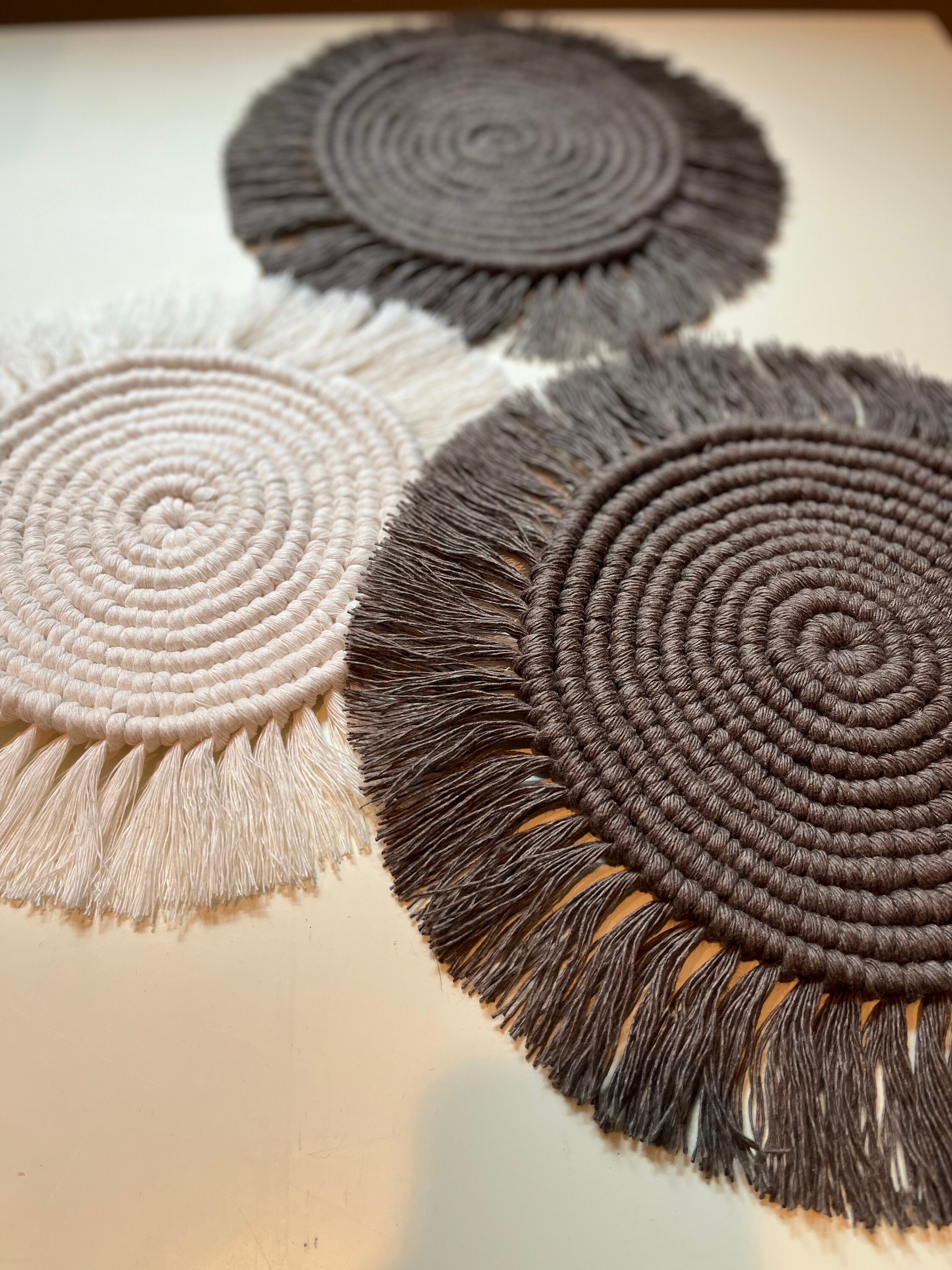 Macrame Coiled Boho Trivet - Etsy