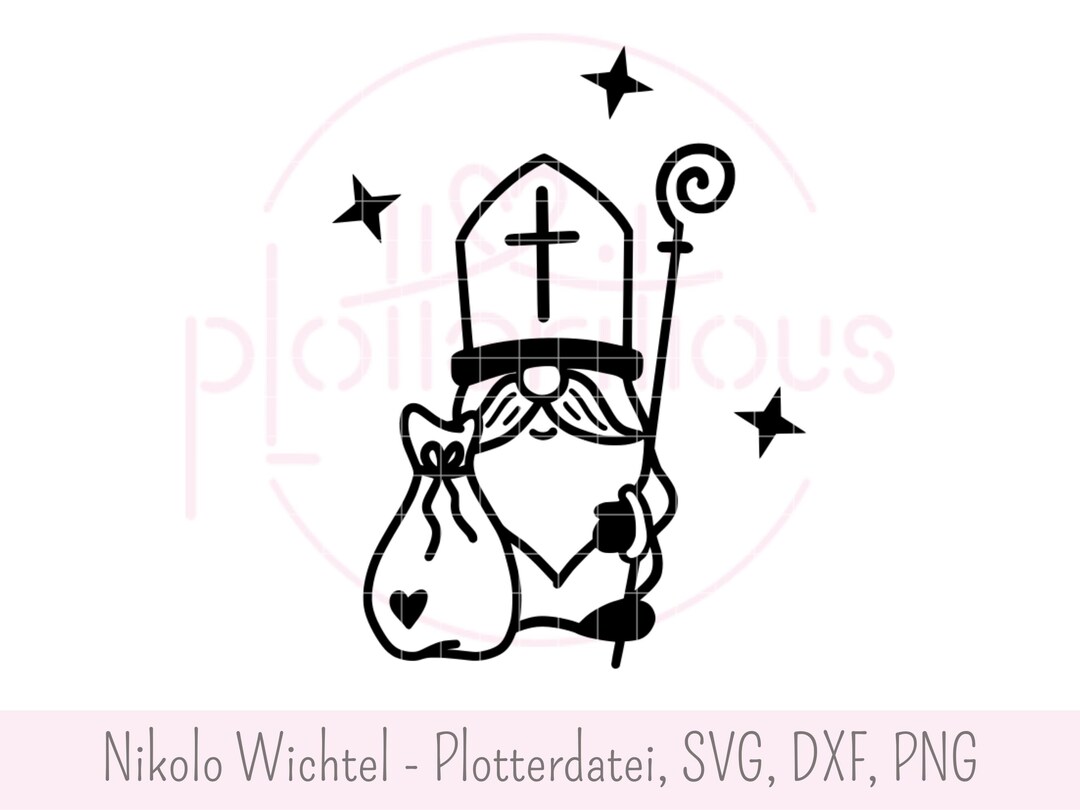 Nikolo Wichtel - SVG, DXF, PNG, heiliger Nikolaus, süßer Nikolaus ...