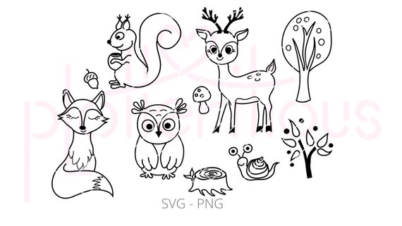 Waldtiere Herbst Bundle Plotterdatei SVG PNG Fuchs Reh - Etsy.de