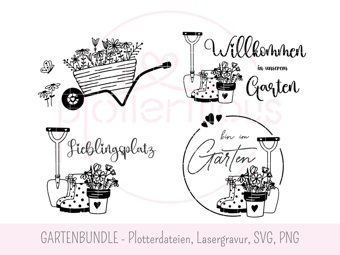 GARDEN BUNDLE Plotter Files, Laser Engraving, SVG, PNG, Favorite Place ...