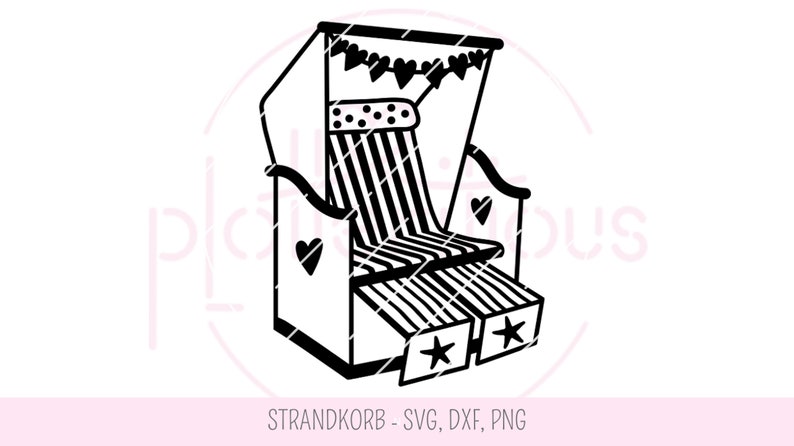 Strandkorb Plotterdatei SVG DXF PNG Sommer Urlaub - Etsy.de