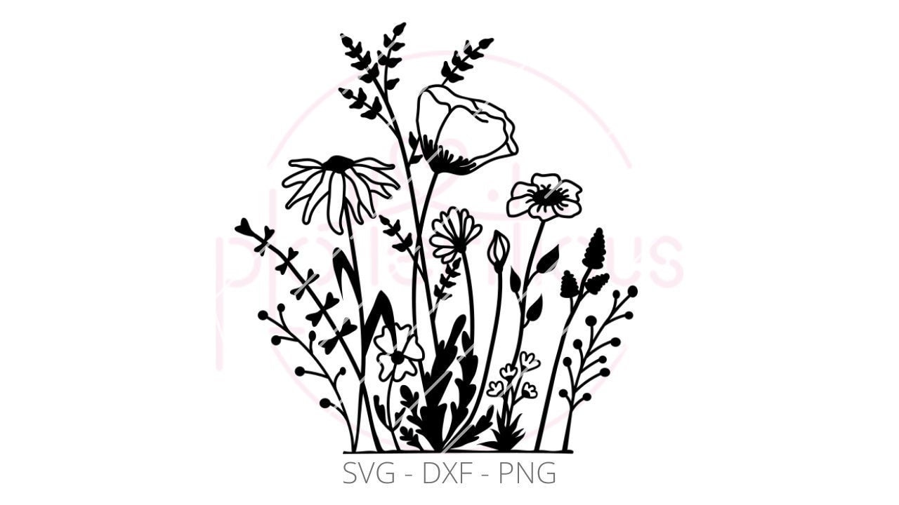 Plotterdatei Blumenwiese SVG DXF PNG - Etsy Schweiz