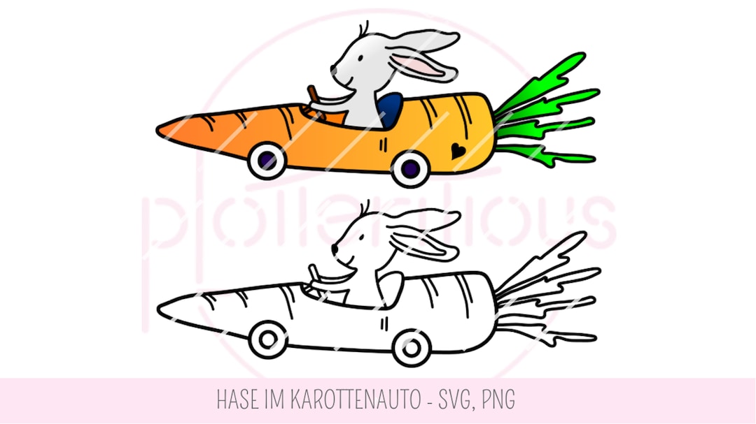 EASTER BUNNY SVG, PNG, Carrot, Car, Plotter File, Easter, Racing Driver, Racing Car, Children's ...