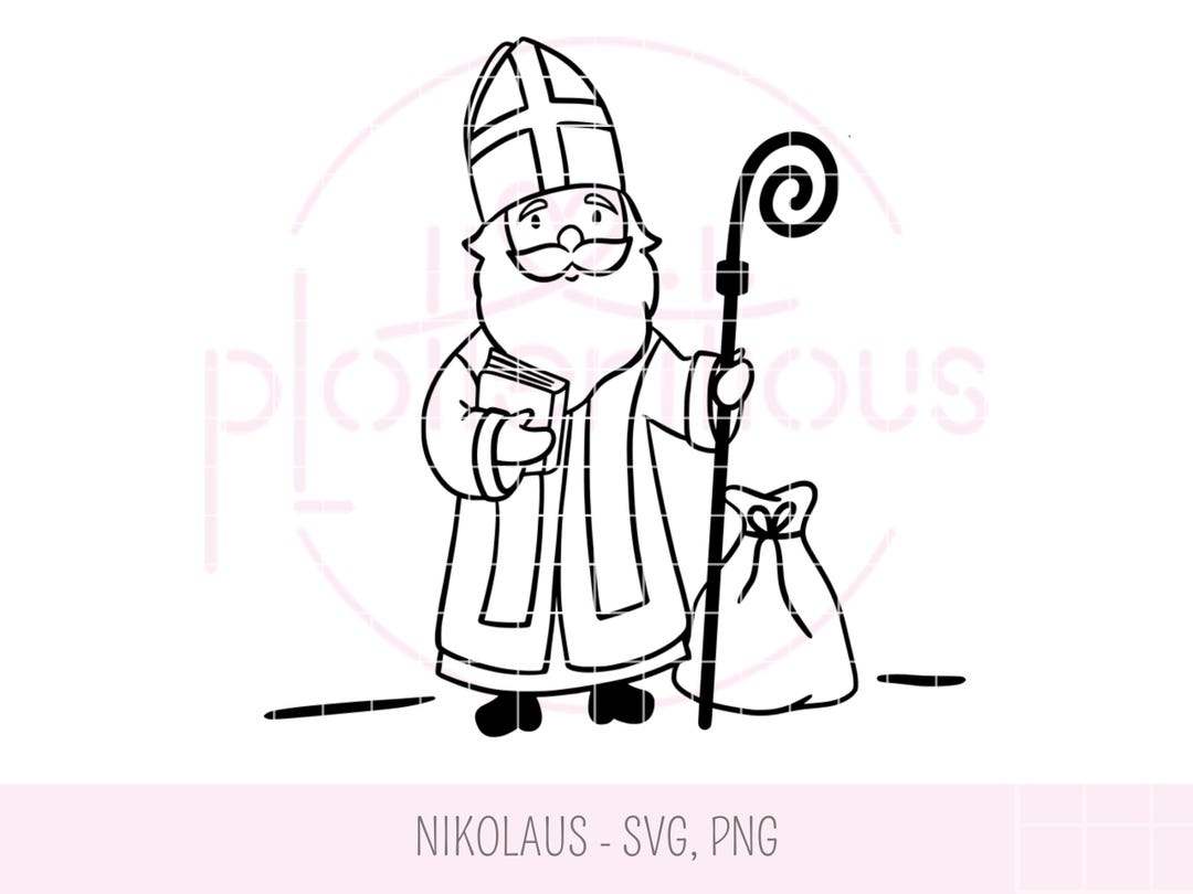 NIKOLAUS - SVG, PNG, kommerzielle Nutzung, Plotterdatei, Lasergravur ...