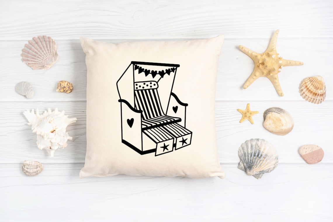 Strandkorb Plotterdatei SVG DXF PNG Sommer Urlaub - Etsy.de