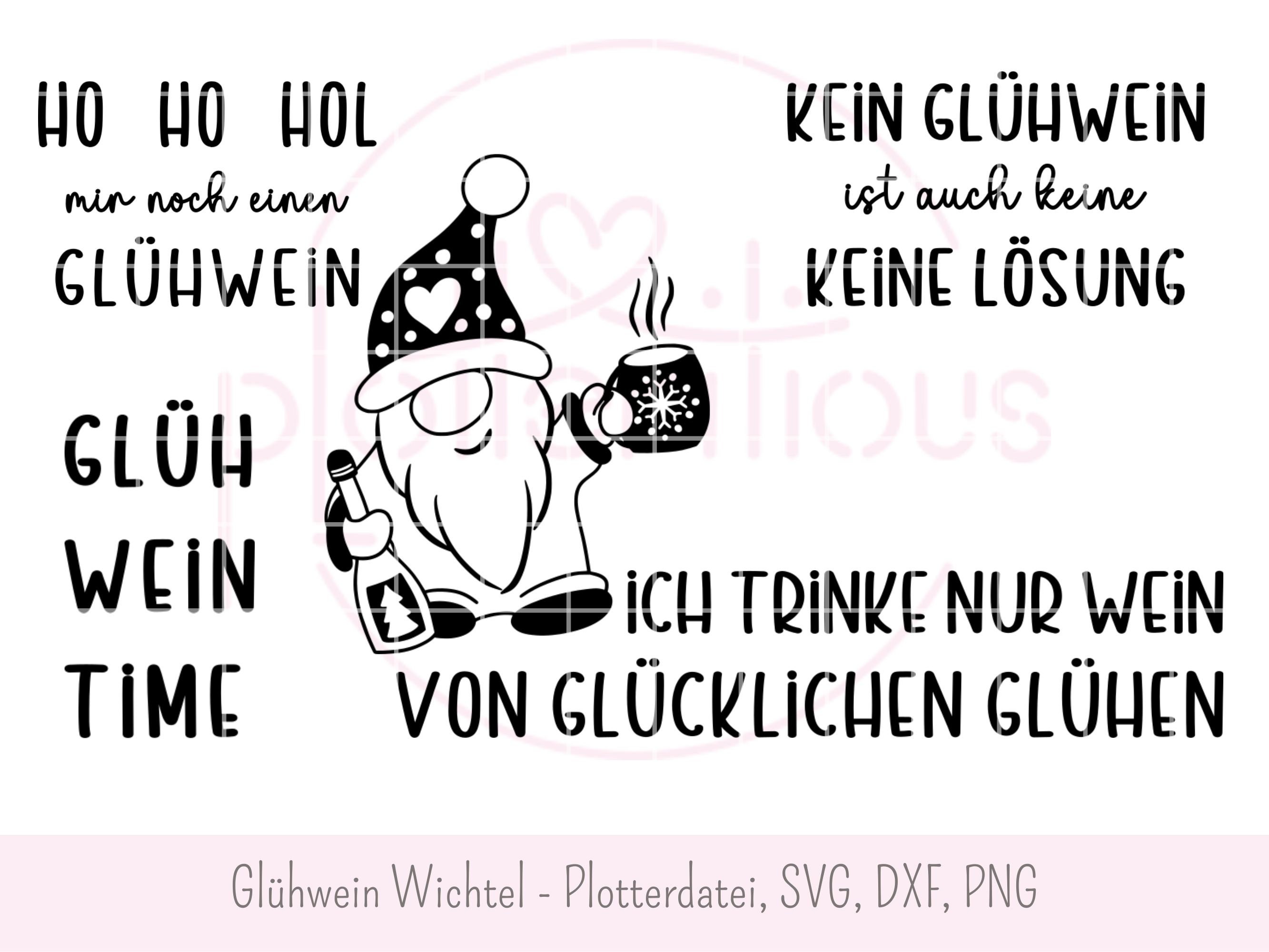 Glühwein Wichtel Plotterdatei, Bundle, SVG, DXF, PNG, Lasergravur ...