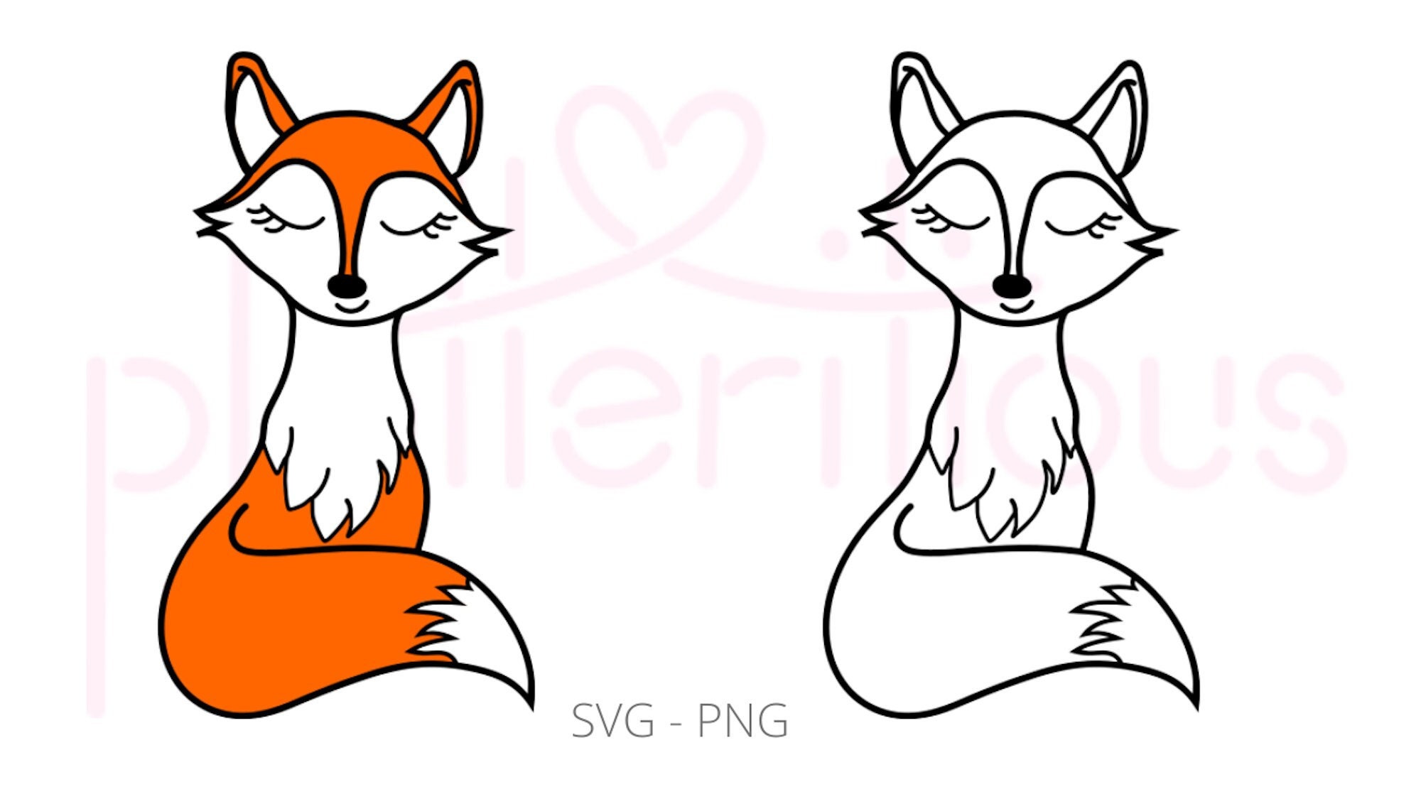 Fuchs Plotterdatei Outline - SVG, PNG, fox, mehrschichtig, farbig, Waldtiere, Herbsttiere ...