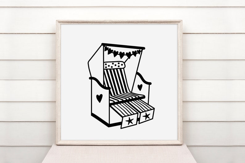 Strandkorb Plotterdatei SVG DXF PNG Sommer Urlaub - Etsy.de